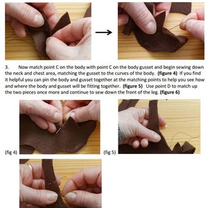 Felt Moose, Pattern and Illustrated Instructions, 7.5 Inches Tall ...