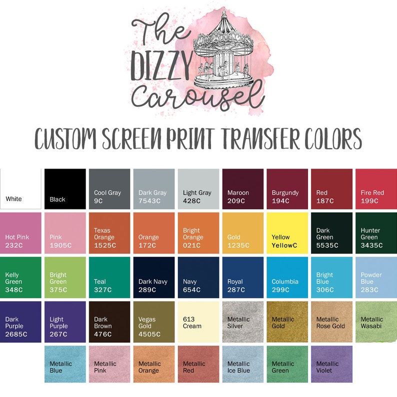 Custom 1 Color Screen Print Transfers SINGLE IMAGE Etsy