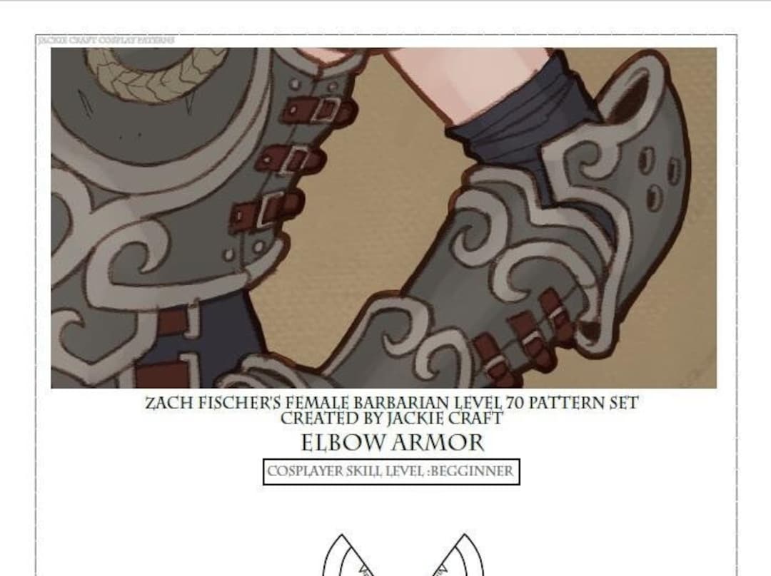 Barbarian Elbow Armor Cosplay Pattern Level 70 Style Foam or Worbla - Etsy