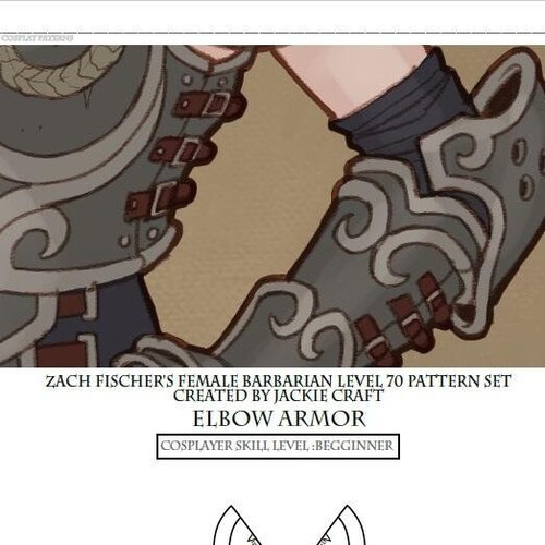 Barbarian Elbow Armor Cosplay Pattern Level 70 Style Foam or - Etsy