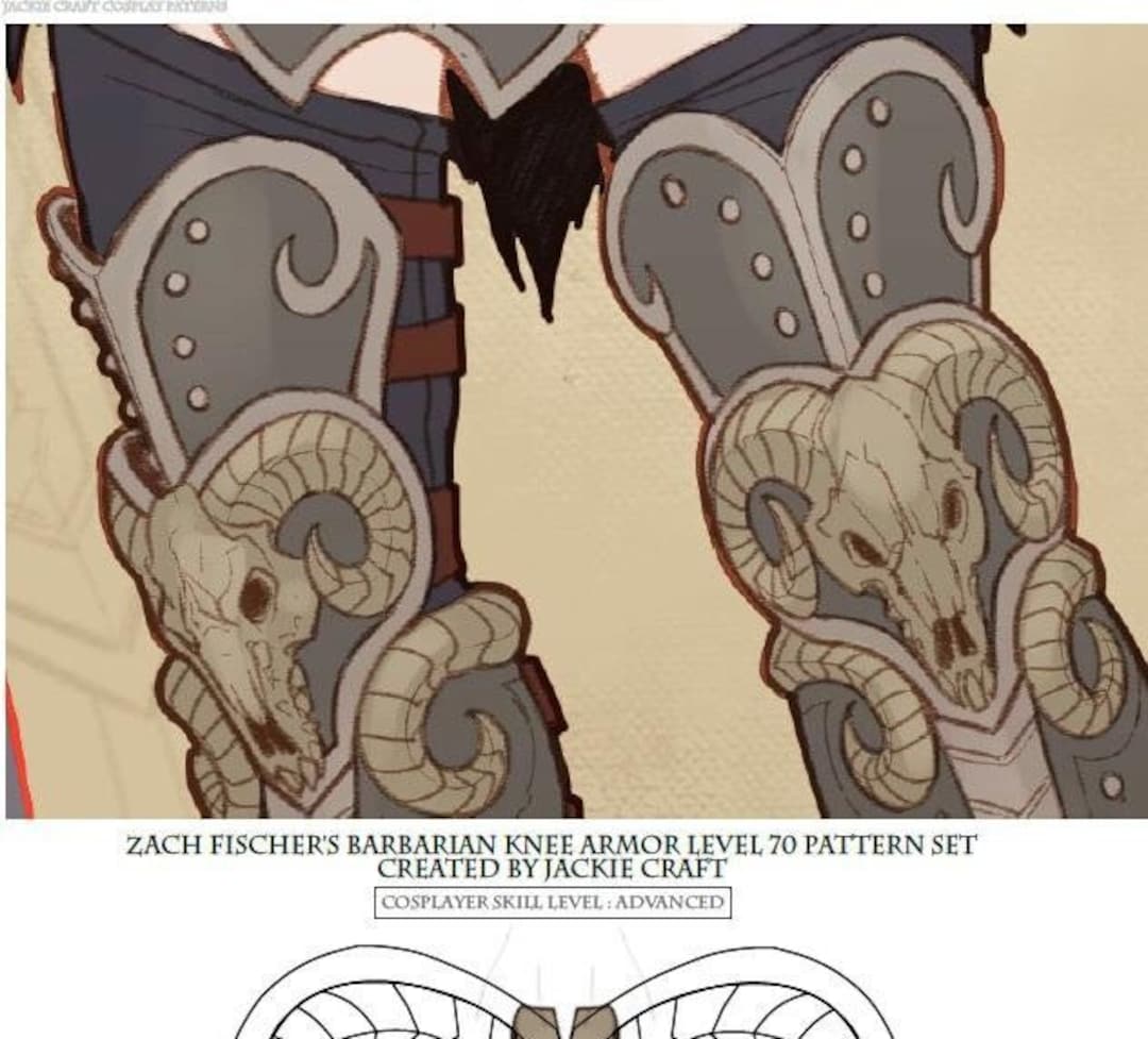 Barbarian Knee Armor Cosplay Pattern Level 70 Style Foam or Worbla - Etsy