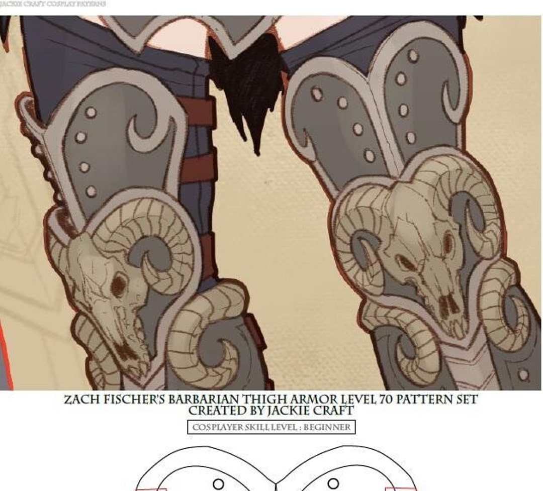 Barbarian Thigh Armor Cosplay Pattern Level 70 Style Foam or Worbla - Etsy