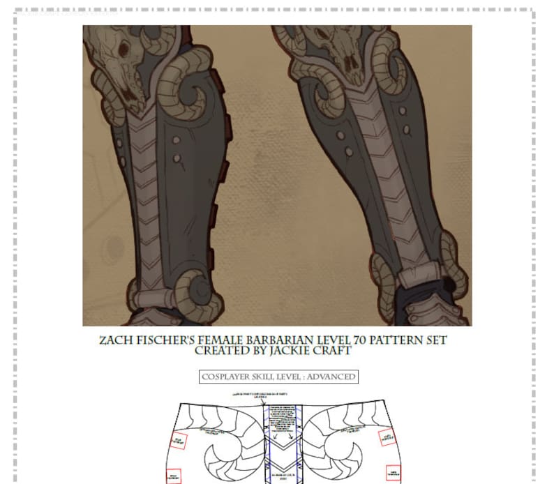 Barbarian Shin Armor Cosplay Pattern Level 70 Style Foam or Worbla - Etsy