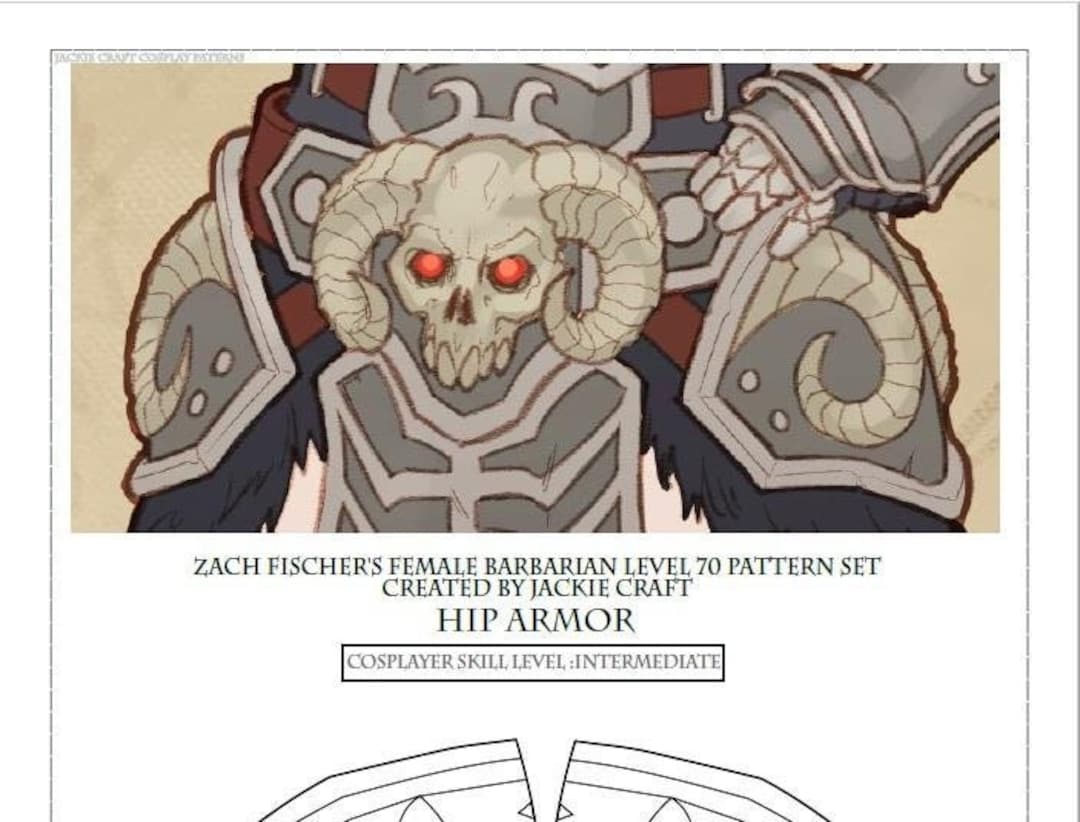 Barbarian Hip Armor Cosplay Pattern Level 70 Style Foam or Worbla - Etsy