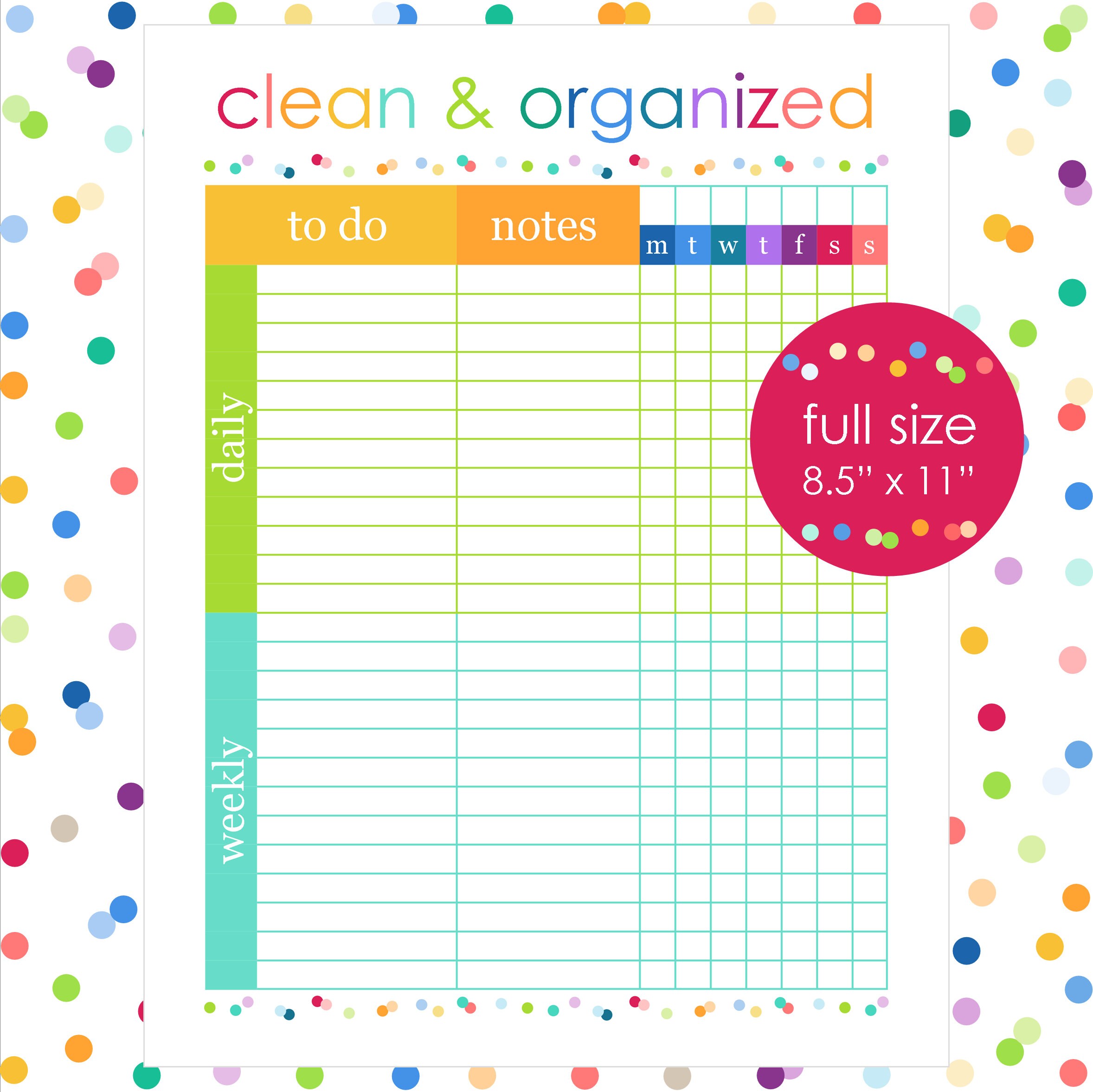 CLEANING PLANNER Printable Digital iPad Weekly Housekeeping Schedule ...