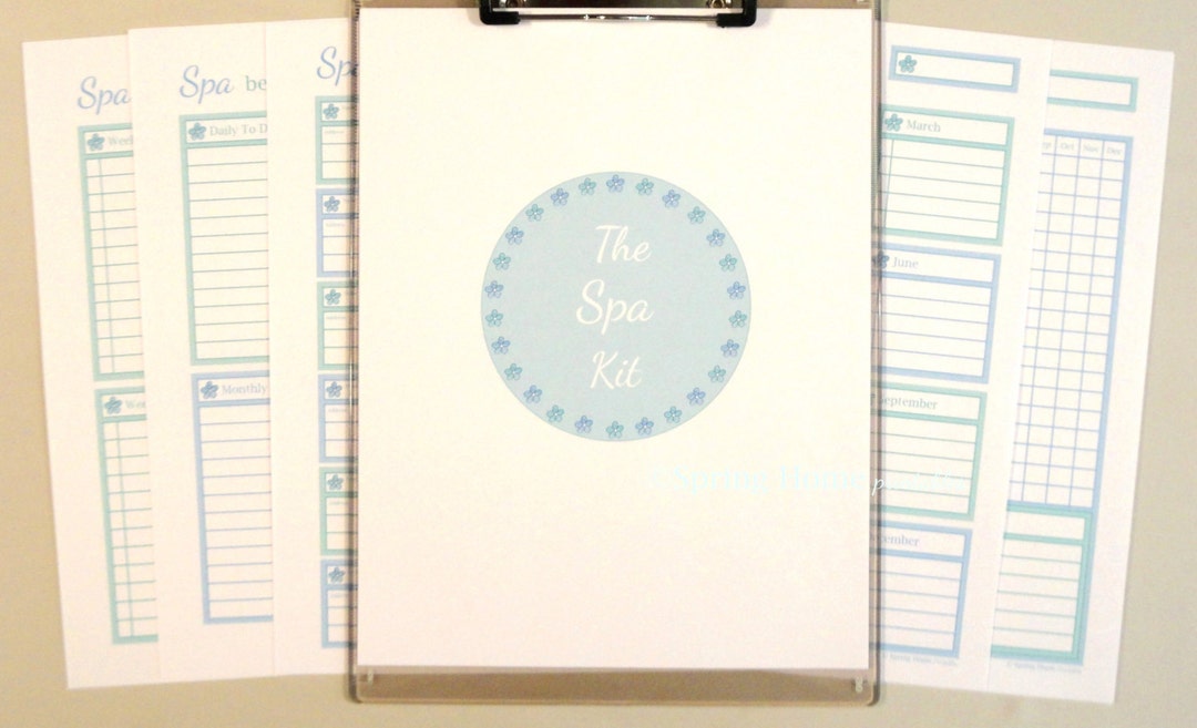 SPA PLANNER Printable Pages Self Care Spa Routine Salon Beauty ...