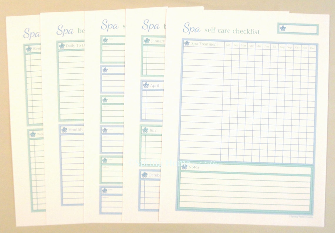 SPA PLANNER Printable Pages Self Care Spa Routine Salon Beauty ...