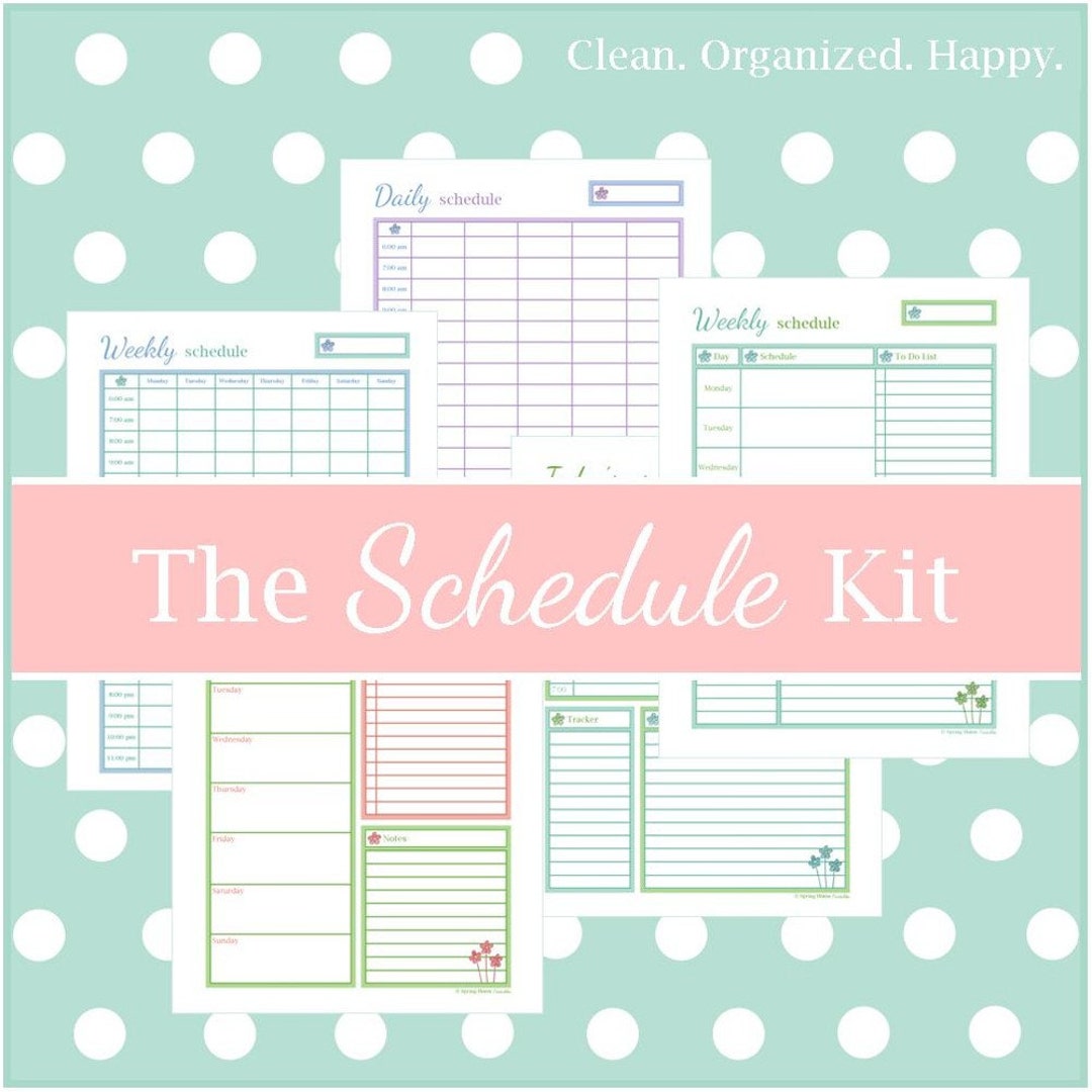 SCHEDULE PLANNER Calendar Printable Calendar Pages Inserts Daily ...