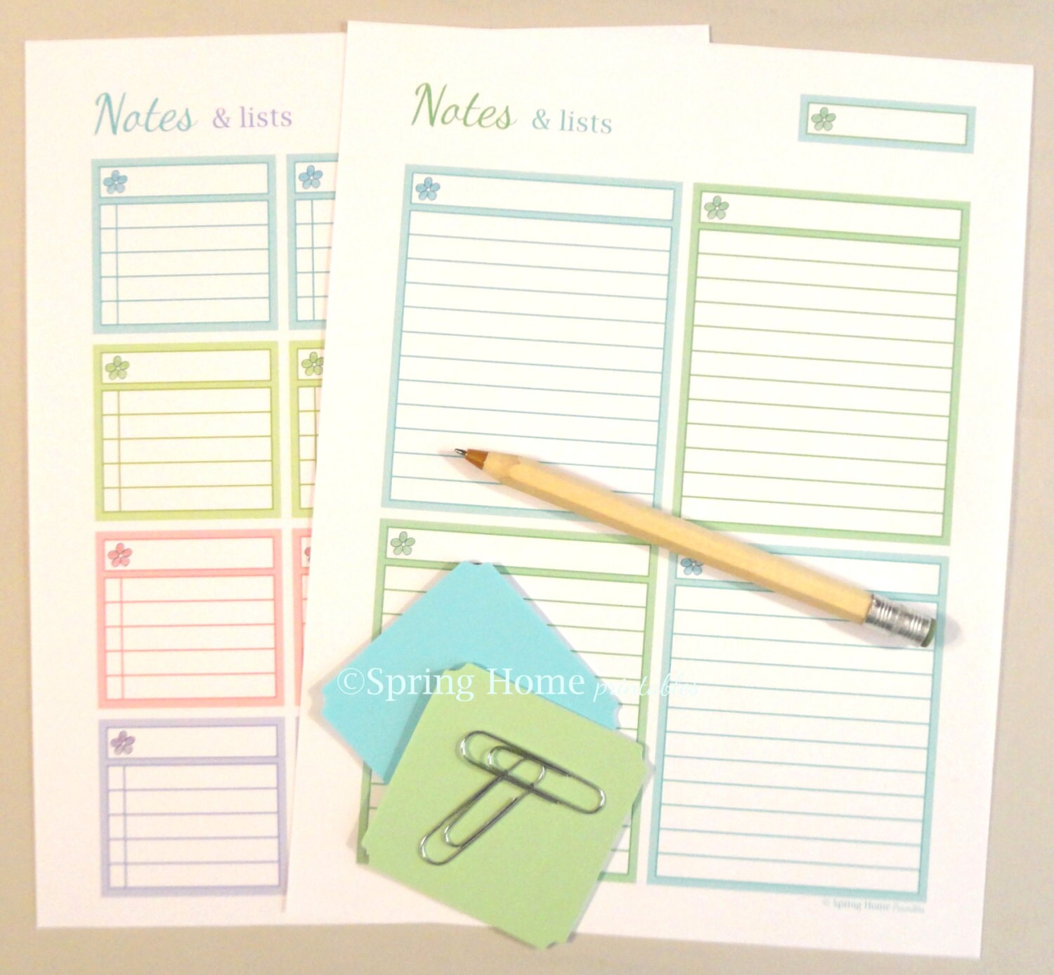 The NOTES & LISTS KIT printable planner note pages to do | Etsy