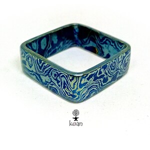 Square Titanium Mokume Gane Timascus Ring - Etsy