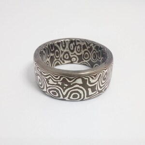 Silver+shakudo Mokume Gane Ring - Etsy