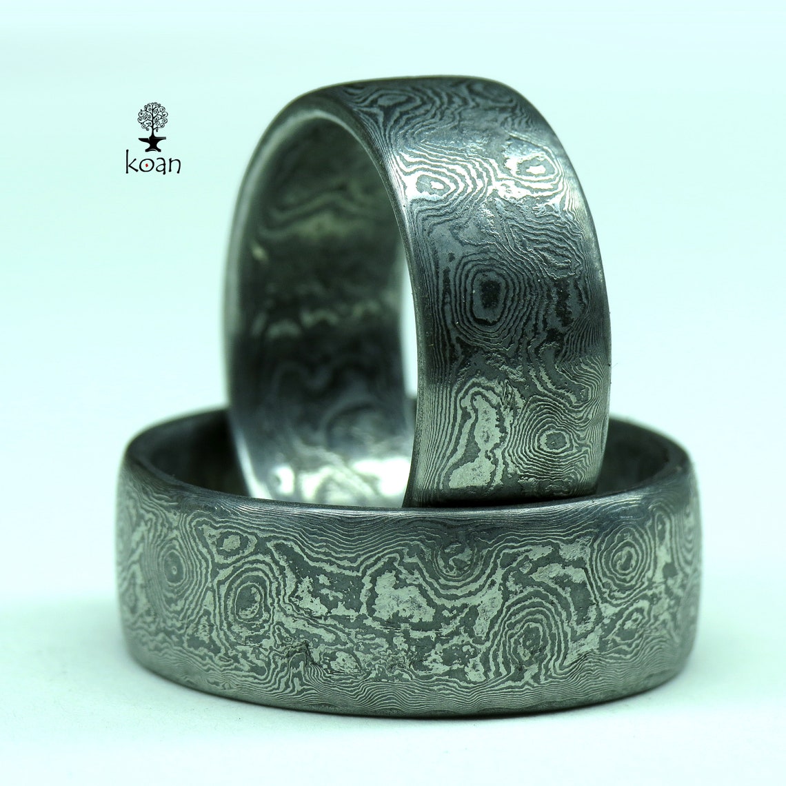 Any size Custom Stainless steel damascus weddind rings | Etsy