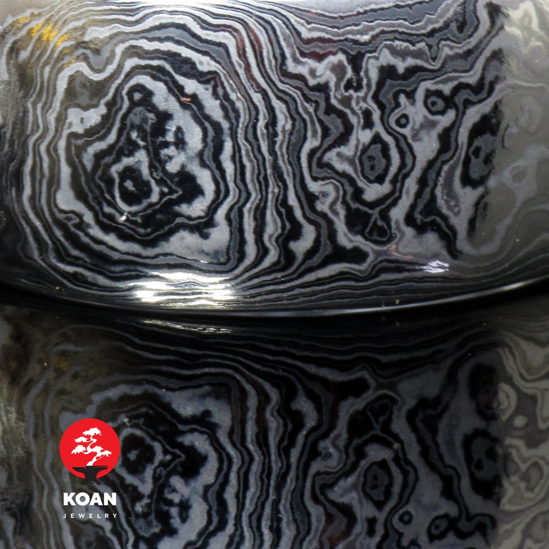 Titanium Zirconium Damascus Ring - Etsy