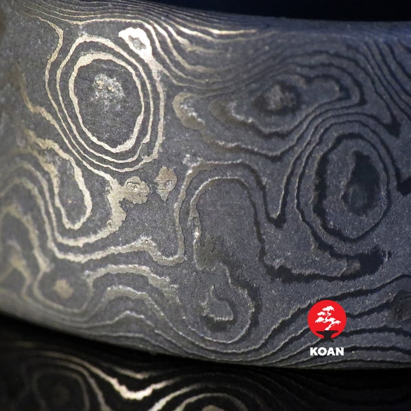 Titanium Damascus Ring - Etsy