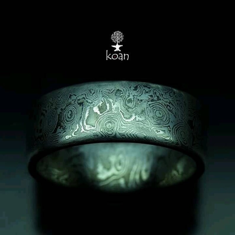 Any Size Custom Stainless Steel Damascus Wedding Rings - Etsy
