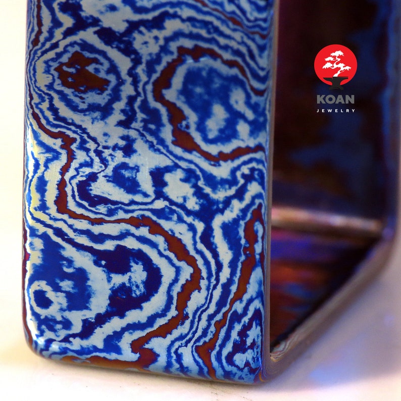 Square Titanium Mokume Gane Timascus Ring - Etsy