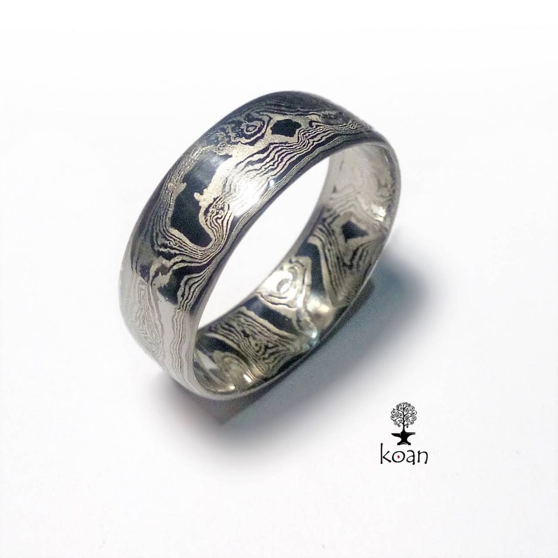 Any Size Custom Stainless Steel Damascus Wedding Rings - Etsy