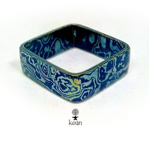 Square Titanium Mokume Gane Timascus Ring | Etsy