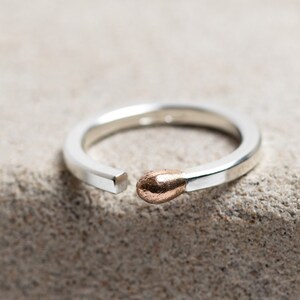 Matchstick Unlit Ring PERFECT MATCH. Made of Rose Gold and Silver ...