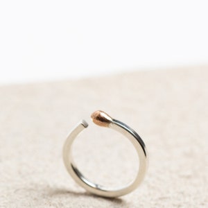 Matchstick Unlit Ring PERFECT MATCH. Made of Rose Gold and Silver ...