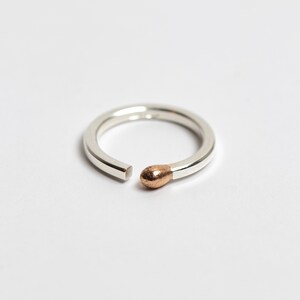 Matchstick Unlit Ring PERFECT MATCH. Made of Rose Gold and Silver ...