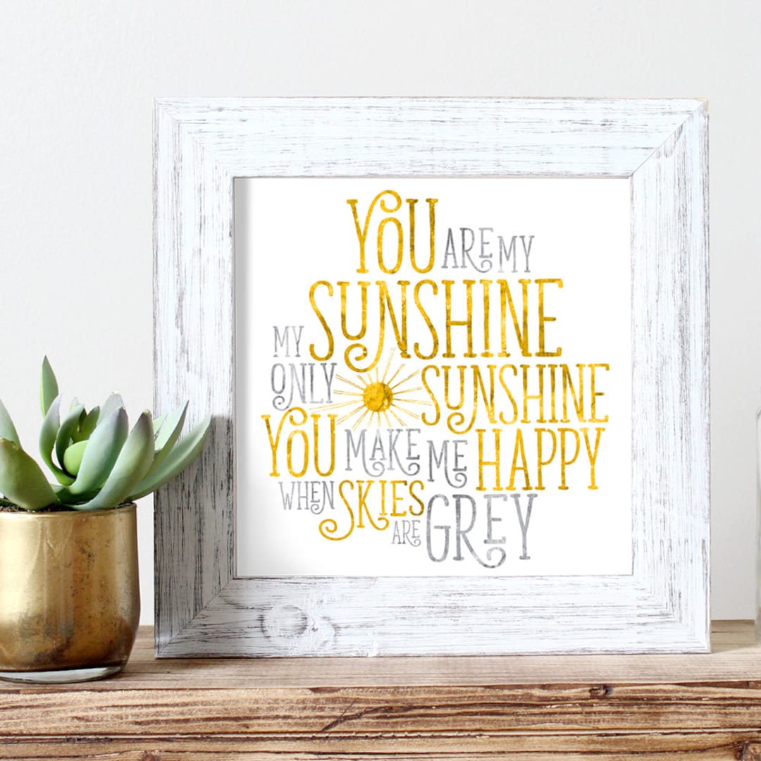 You Are My Sunshine - Watercolor Print - Kids Wall Art - Instant ...