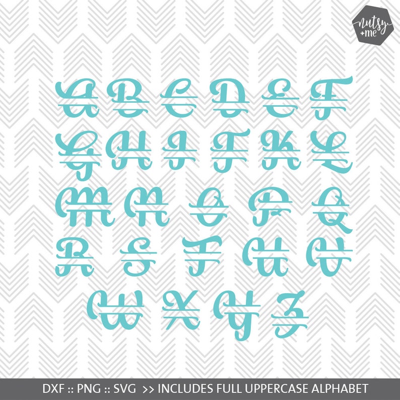 SVG Font Monogram Split Letter Cut File Full Alphabet - Etsy Australia