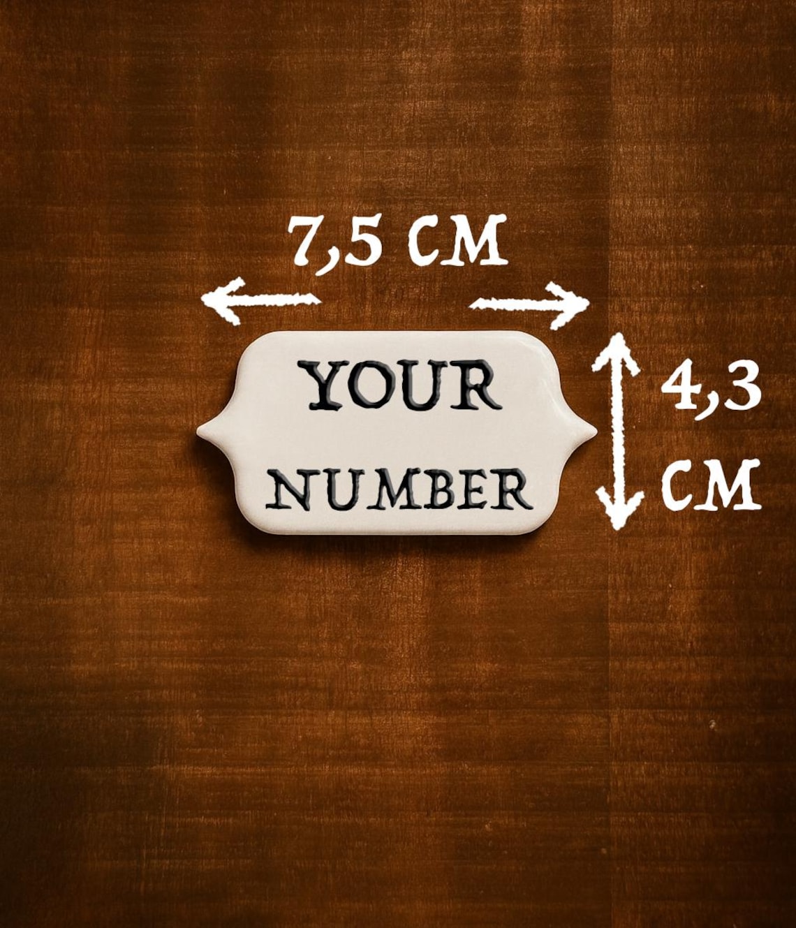 Small Ceramic Door Number Plaque 75x43 Mm – Custom Room Number Sign ...