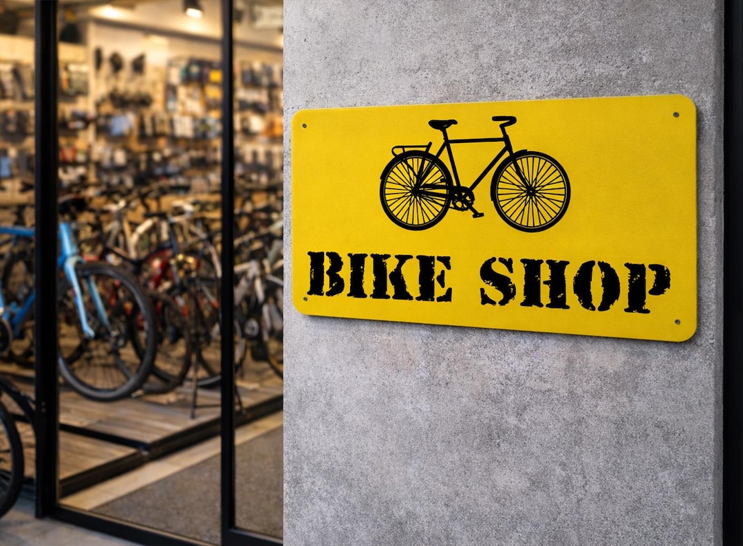 Vintage Bike Shop Metal Sign, Industrial Decor (15x30 Cm) - Etsy