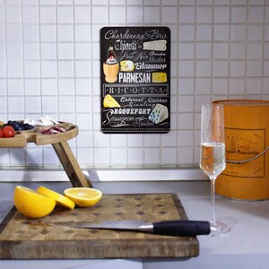 Wine & Cheese Sign for Home and Restaurants – Chalkboard-style Metal ...