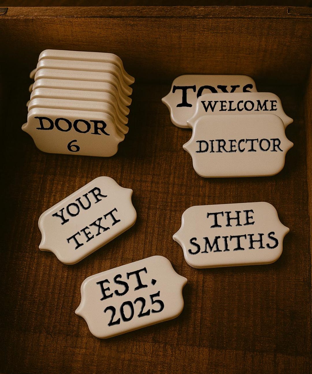 Custom Ceramic Name Plate – Small Adhesive Sign With Your Text – 75x43 ...