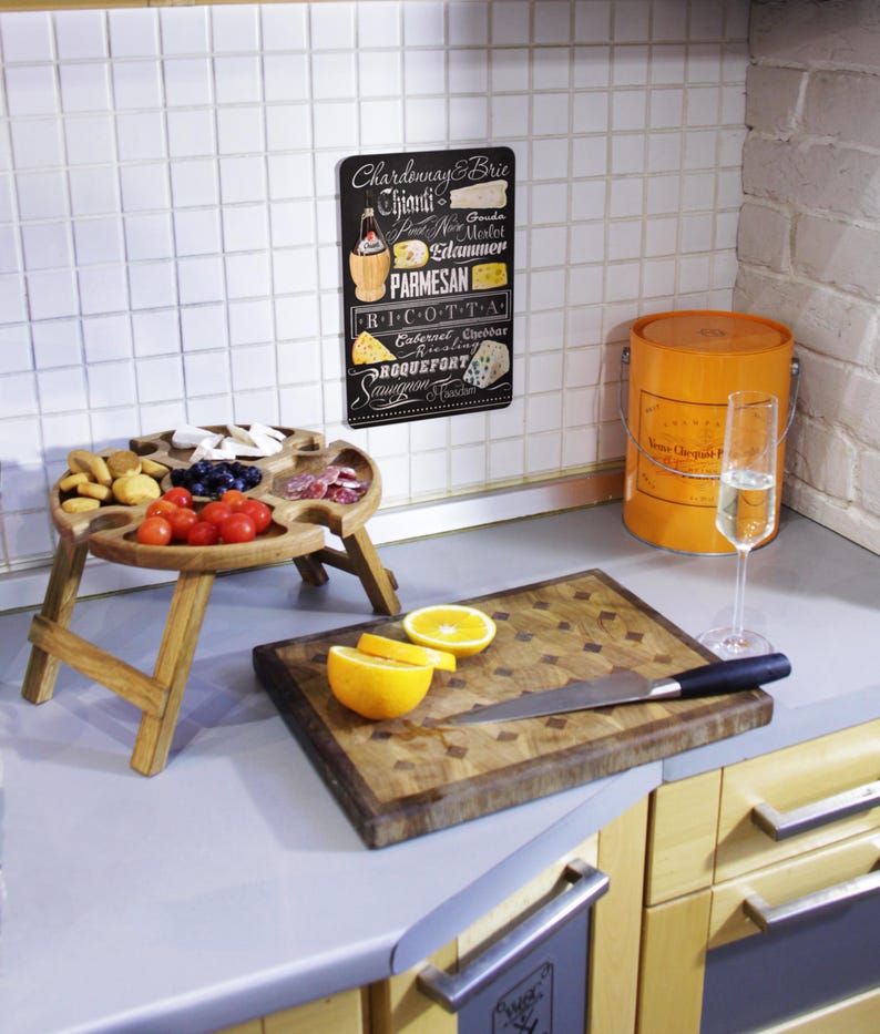Wine & Cheese Sign for Home and Restaurants – Chalkboard-style Metal ...