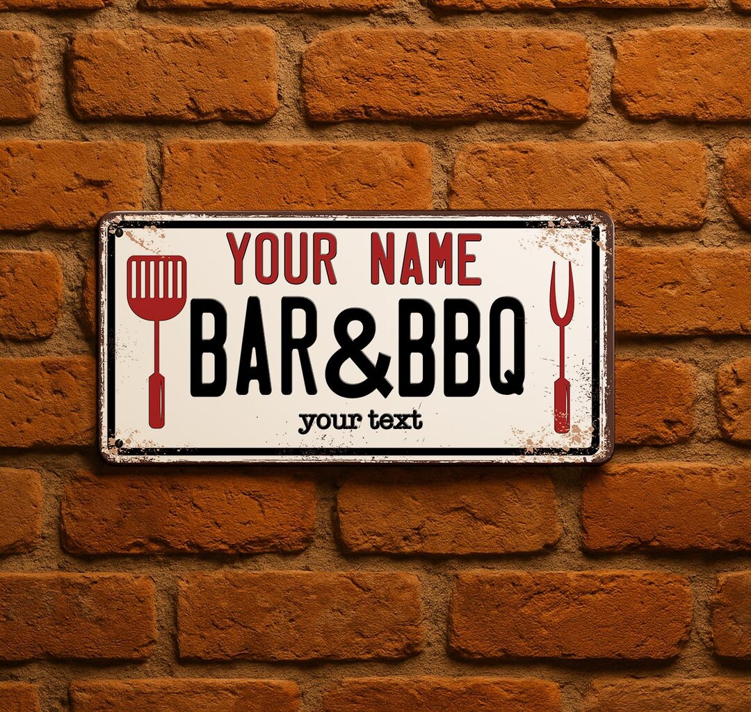 Personalized BBQ Sign: Custom Metal Grill Decor With Name, Backyard ...