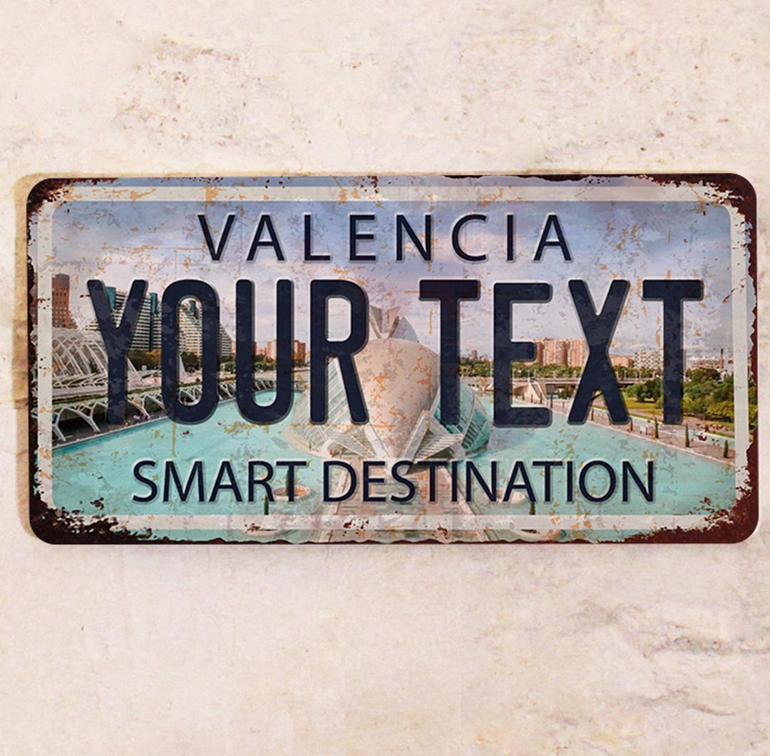 Custom "valencia" Metal License Plate – Personalized European Souvenir ...