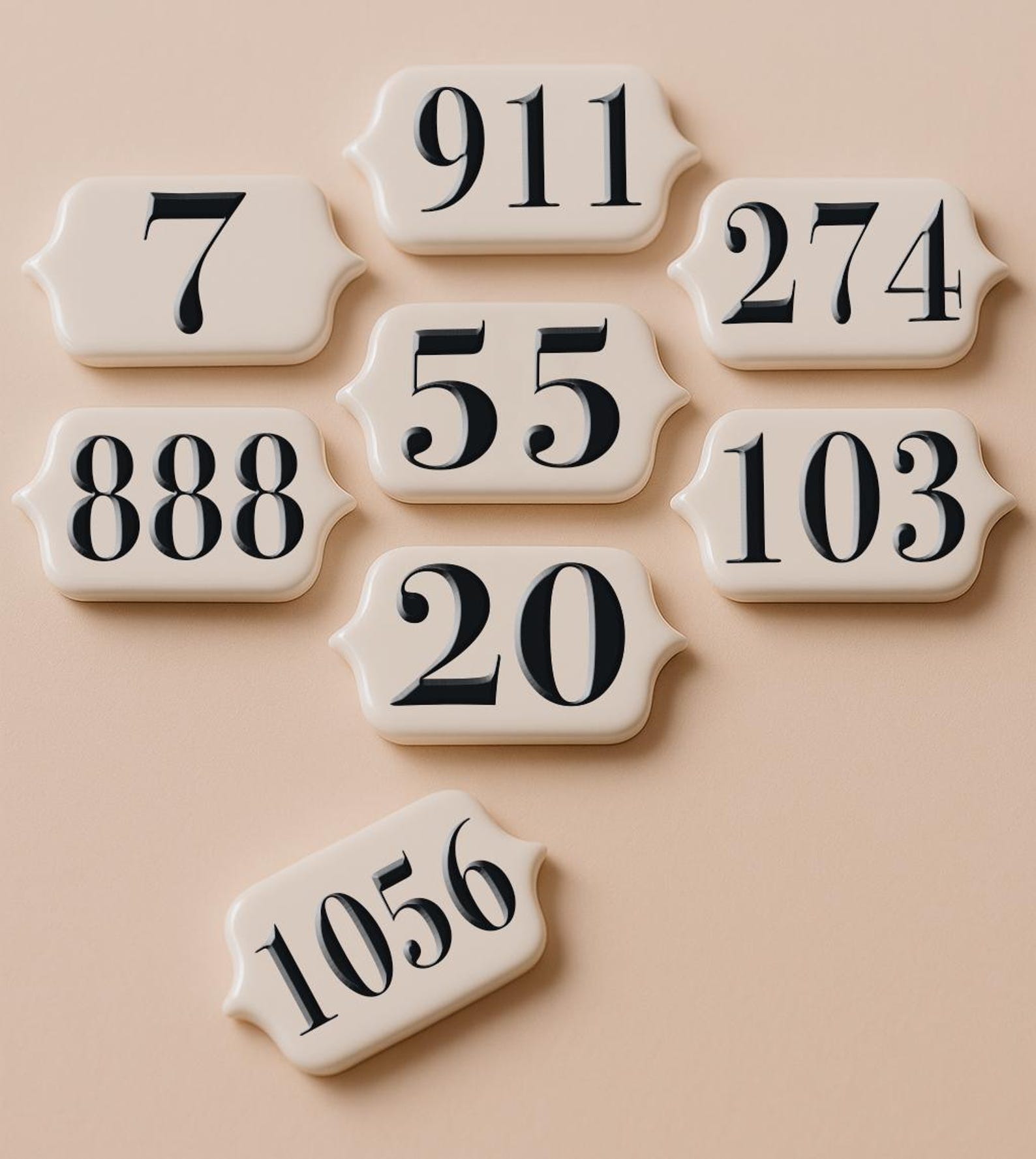 Small Ceramic Door Number Plaque 75x43 Mm – Custom Room Number Sign ...