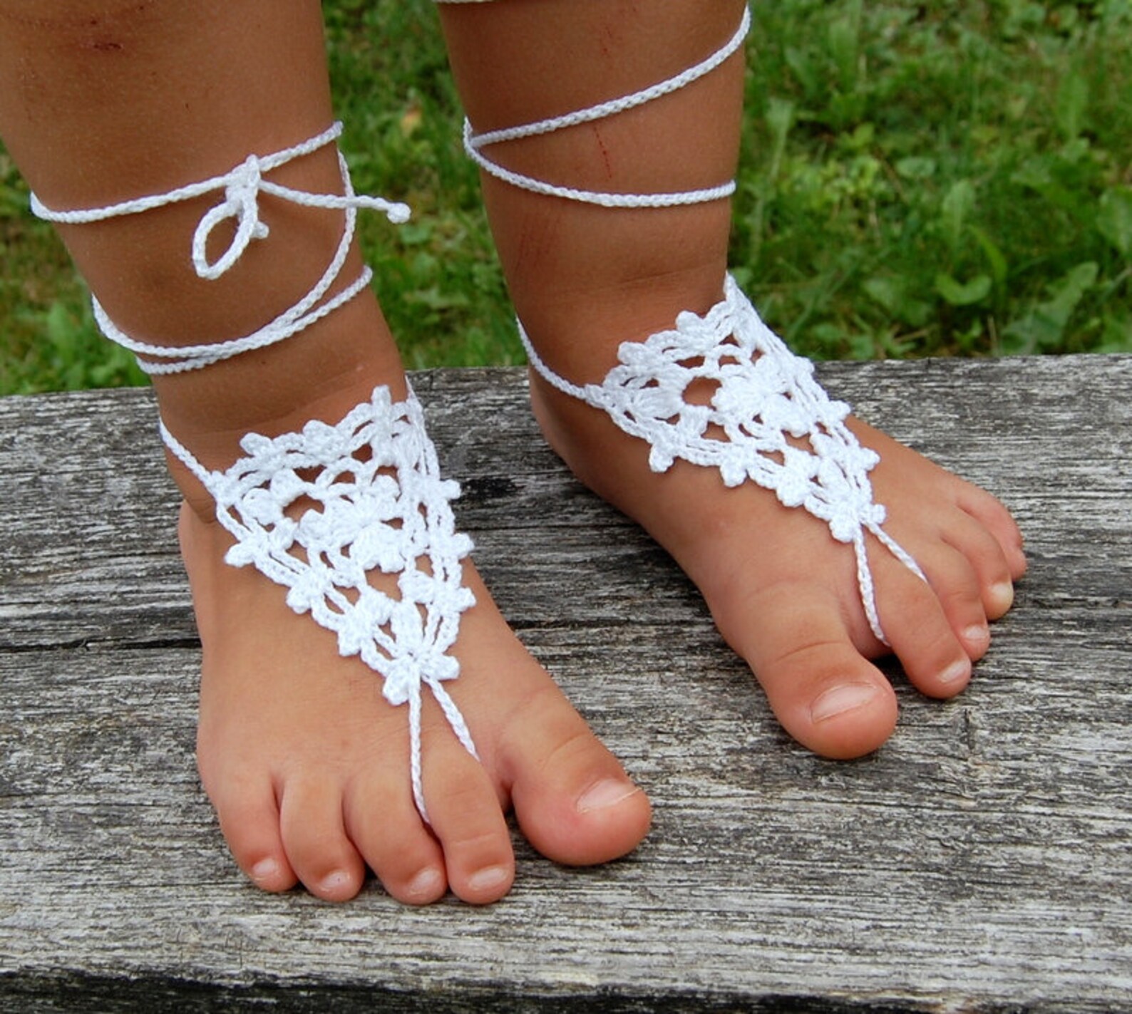 Crochet Baby Flower Girls Barefoot Sandals Infant Anklet | Etsy