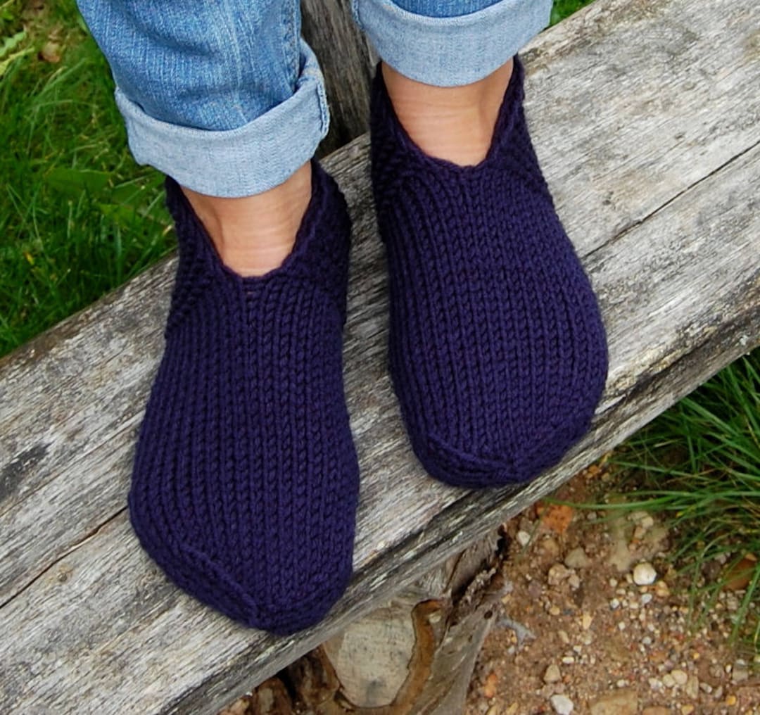 Knit Wool Slippers Socks Indoor Clogs Hand Knit Slippers - Etsy
