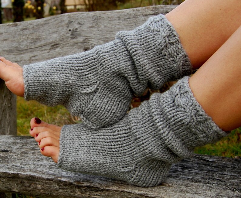 Flip Flop Socks Cable Knit Toeless Socks Knitted Pedicure - Etsy