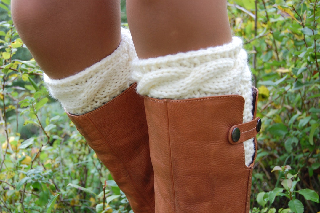Hand Knit Boot Cuffs, Knitted Boot Cuffs, Wool Boot Cuffs,womens Boot ...