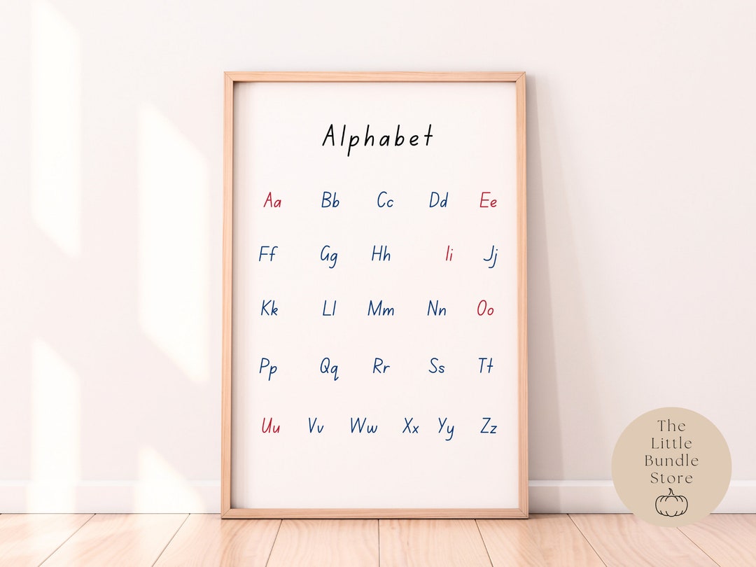 Printable Montessori Alphabet Poster, Montessori Letters Poster ...