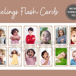 Homeschool Printable, Montessori Printable Flashcard Emotions Printable ...