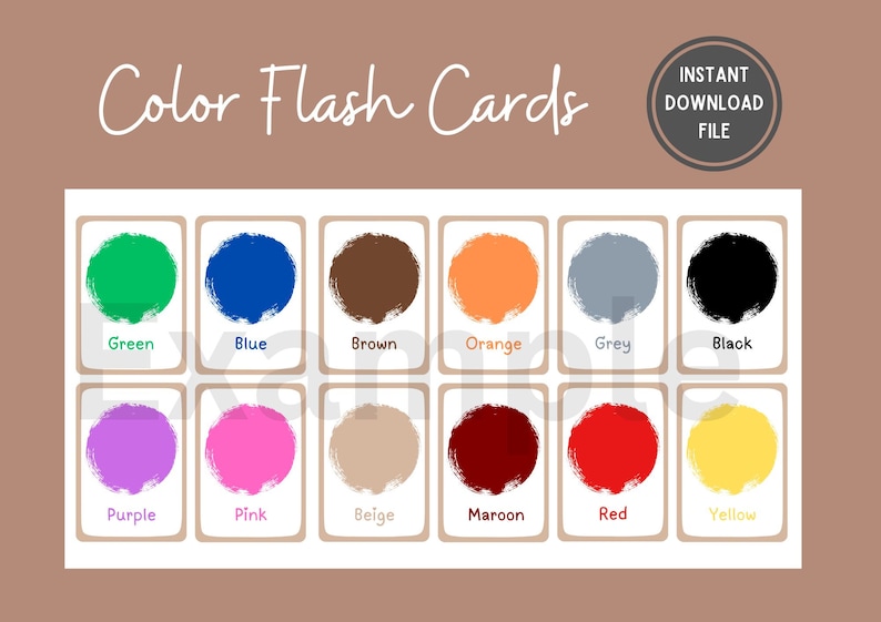 Colors Cards Colour Flash Cards Printable Toddler Flash Cards ...