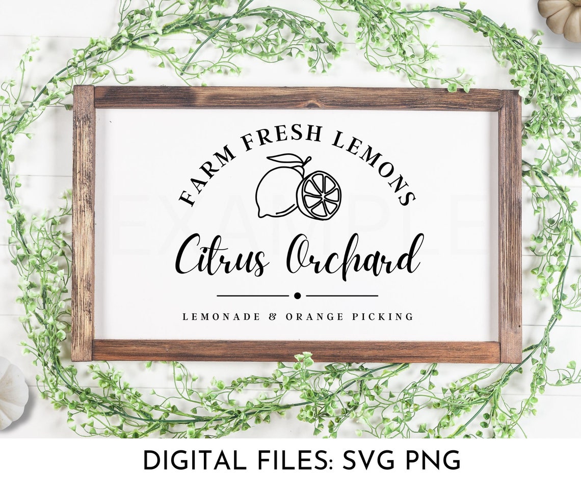 Lemon Sign SVG Citrus Sign Lemon SVG for Wooden Sign Summer Sign Svg ...