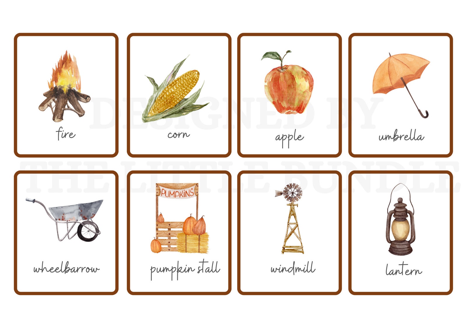Autumn Flashcards Fall Flashcards Printable Flashcards - Etsy Australia