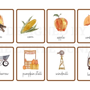 Autumn Flashcards, Fall Flashcards Printable Flashcards Printable ...