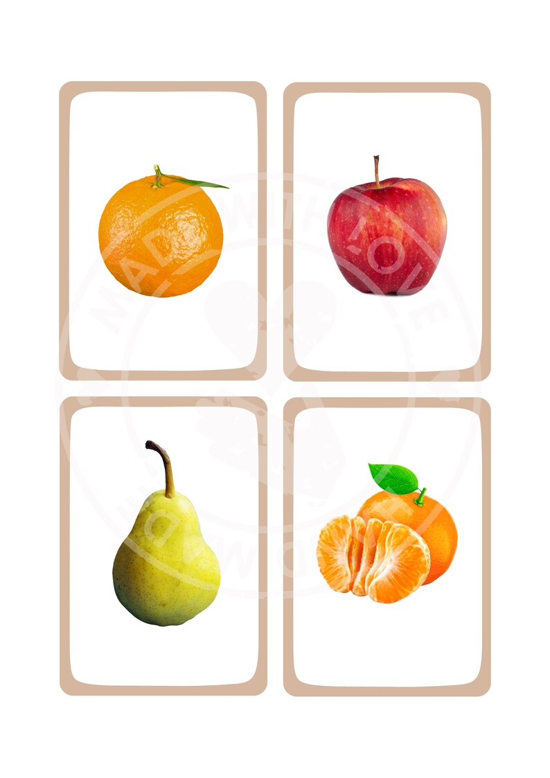 Flashcards Counting Fruit, Flashcards for Kids Flashcards Printable ...
