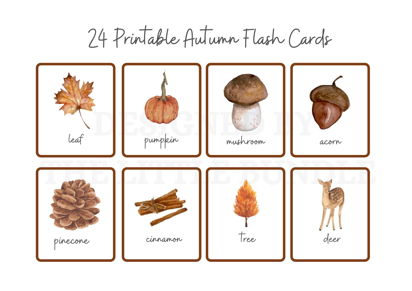 Autumn Flashcards Fall Flashcards Printable Flashcards - Etsy