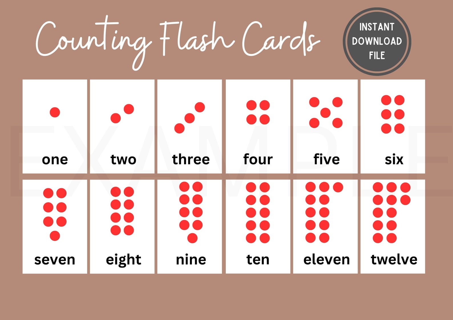 Counting Flashcards Montessori Three Part Cards Montessori - Etsy Australia