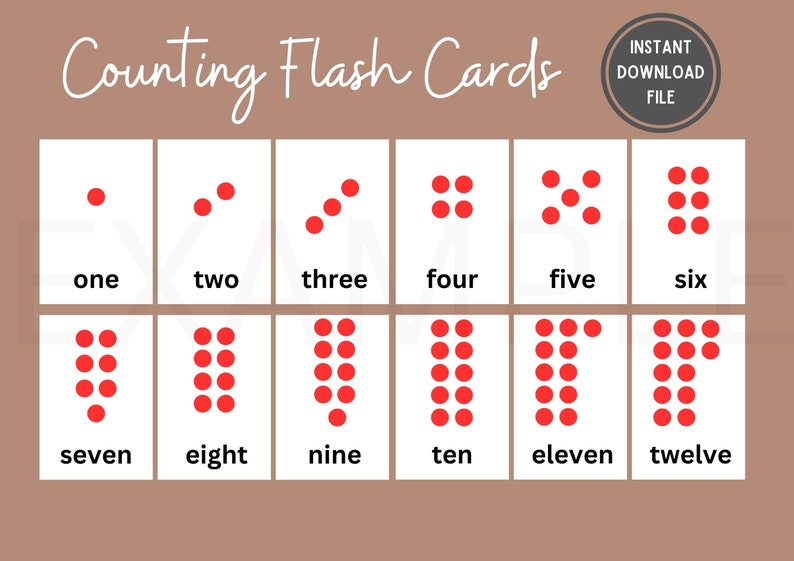 Counting Flashcards Montessori Three Part Cards Montessori - Etsy Australia