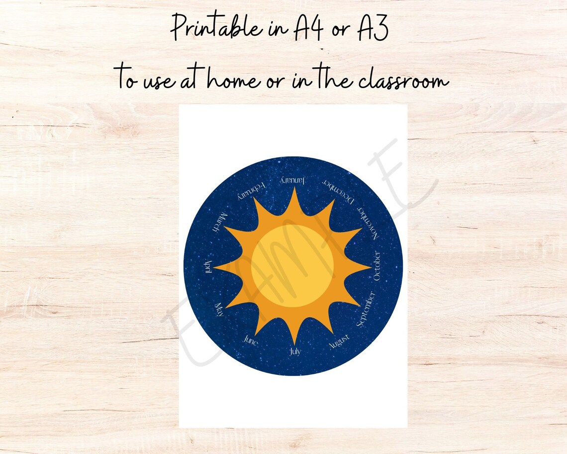 Montessori Sun Celebration Mat Printable Montessori Birthday Mat ...